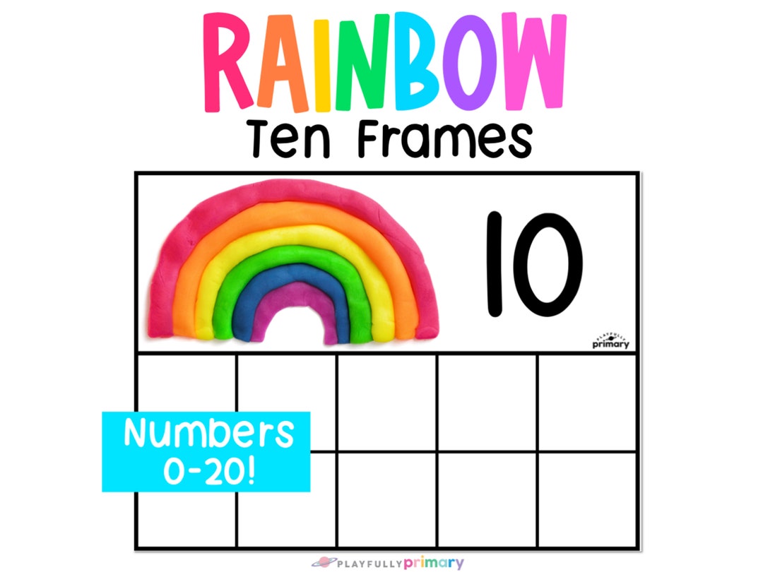 Rainbow Playdough Ten Frames | Counting to 20 Activity | Preschool ...
