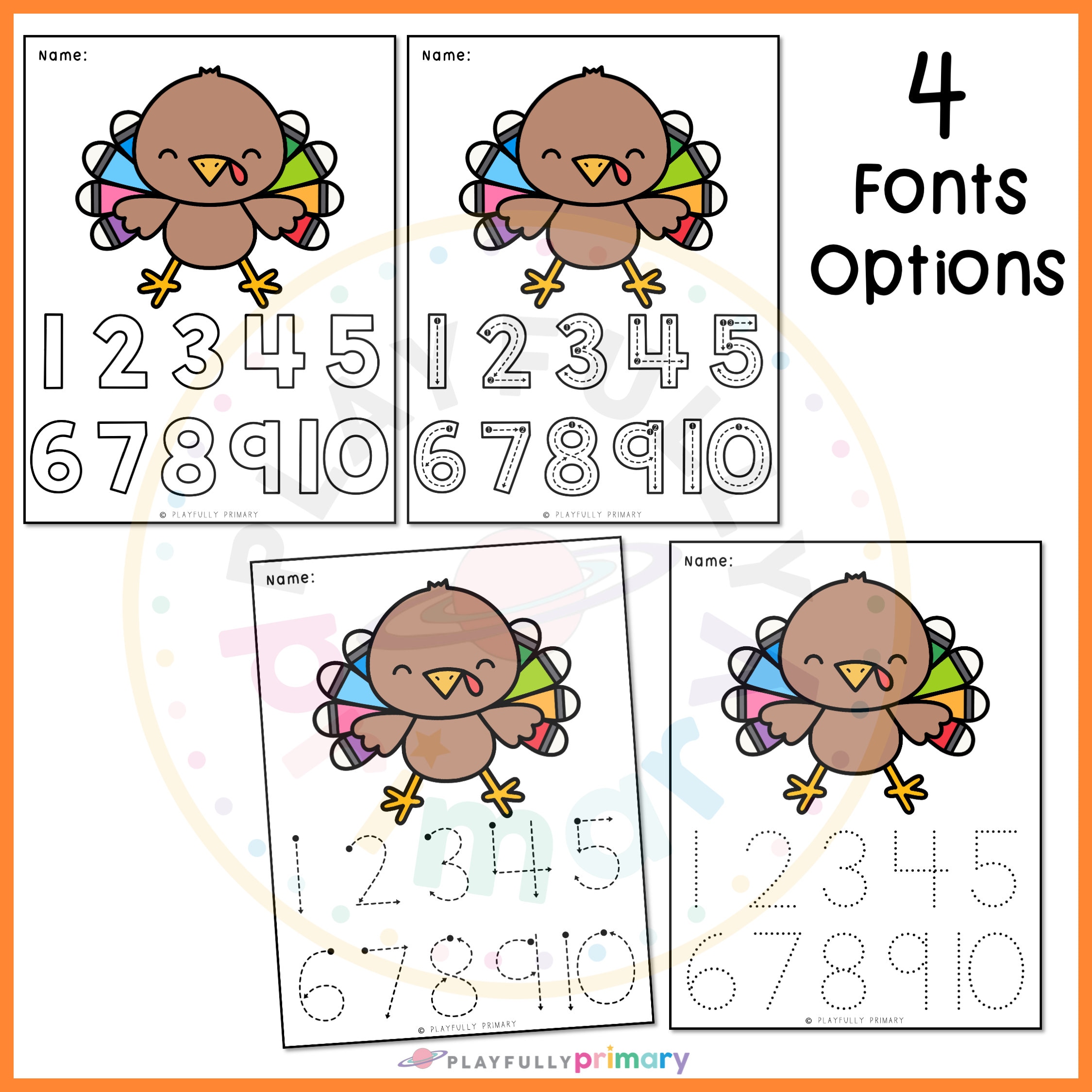 Turkey Number Writing Coloring Pages for Kids, Turkey Theme ...
