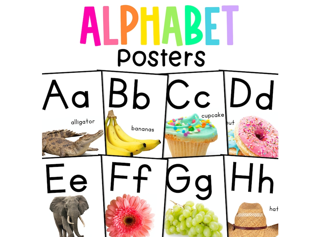Alphabet Posters for Classroom Decor, Elementary Kindergarten Preschool ...