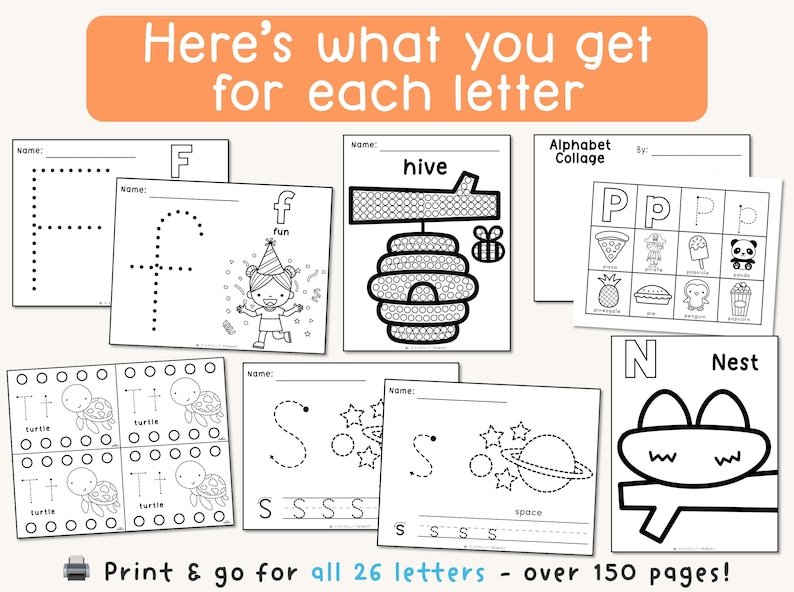 Alphabet Fine Motor Activities for Preschool & Kindergarten, Letter ...