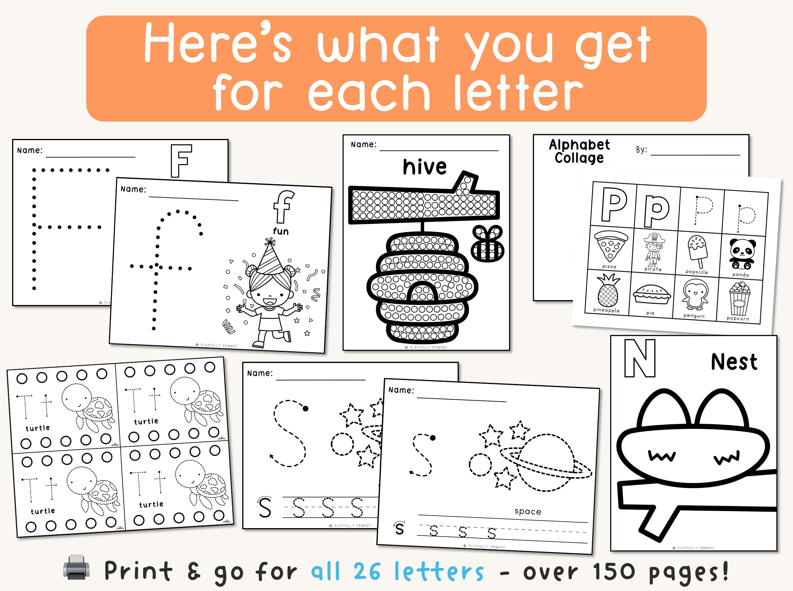 Alphabet Fine Motor Activities Bundle | Preschool Letter Crafts ...