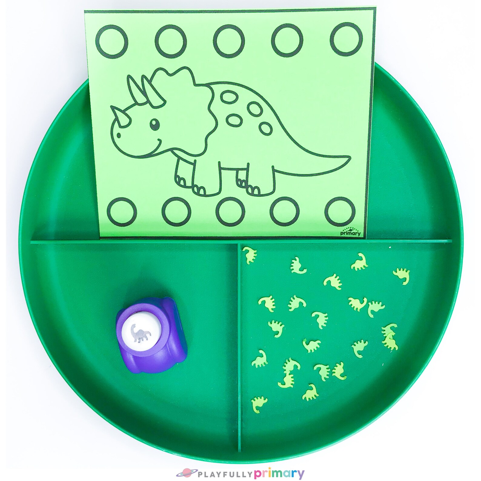 Dinosaur Preschool Fine Motor Task Box, Dinosaur Activity, Hole Punch ...