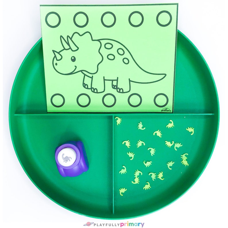Dinosaur Preschool Fine Motor Task Box, Dinosaur Activity, Hole Punch ...