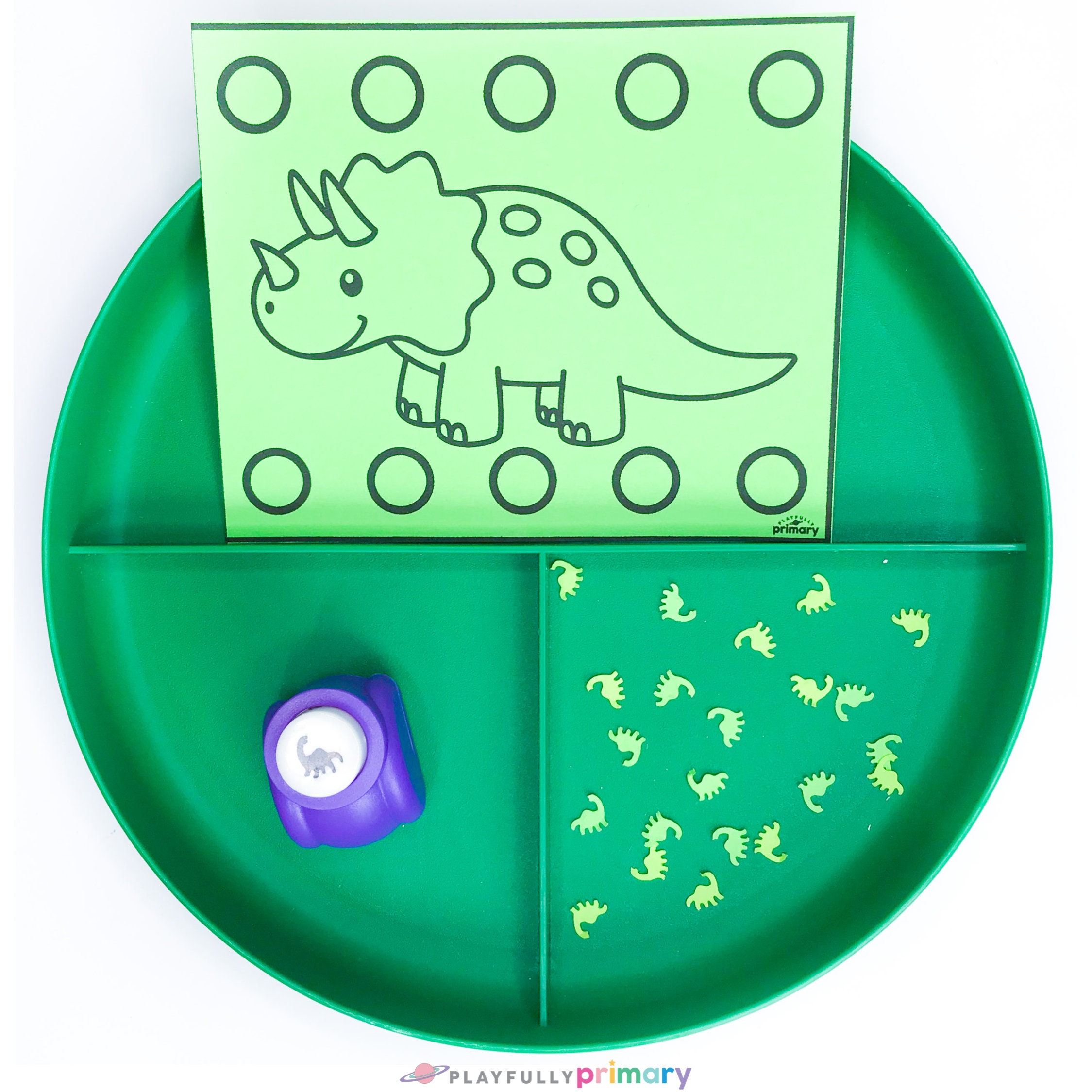 Dinosaur Preschool Fine Motor Task Box, Dinosaur Activity, Hole Punch ...