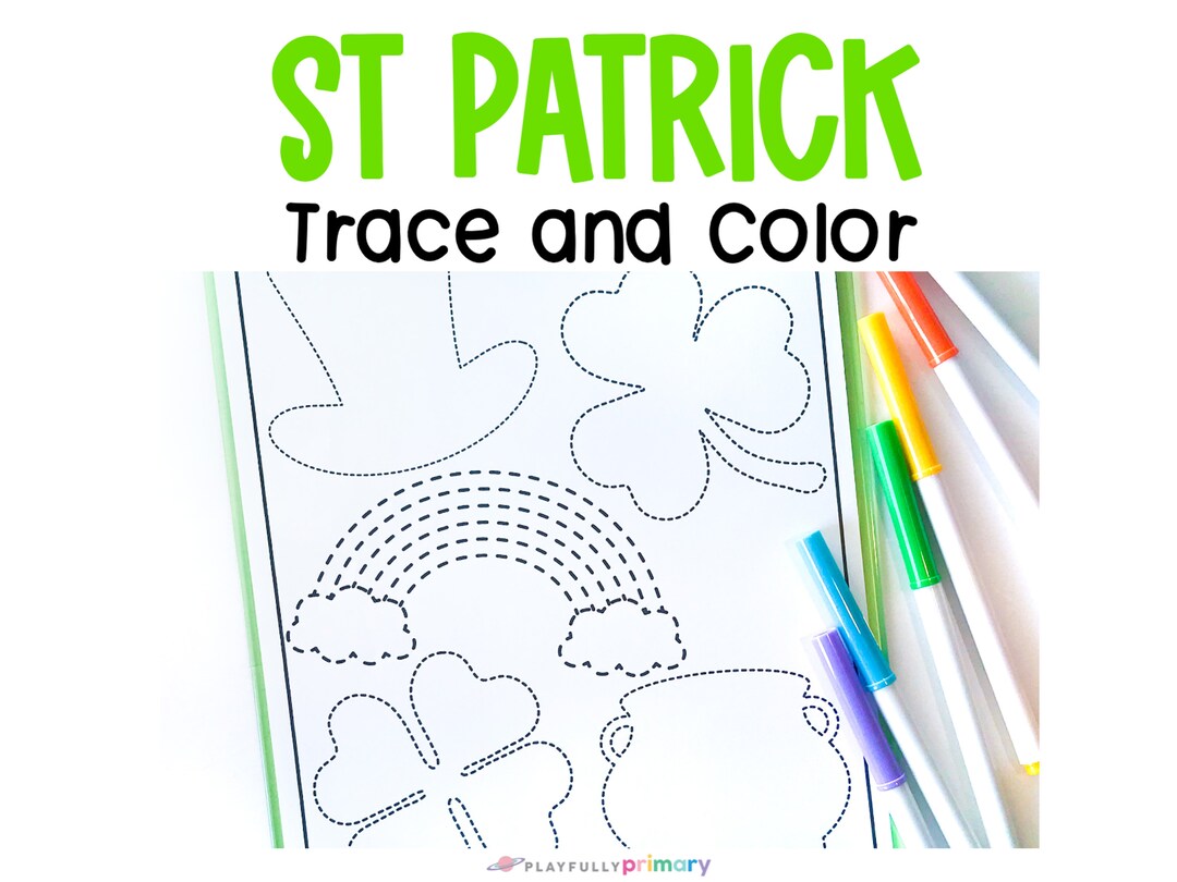 St Patrick's Day Coloring Pages Printable - Tracing Worksheets for Kids ...