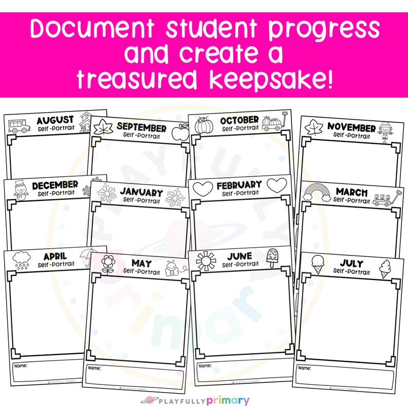 Kindergarten Portfolio Template Printables, Journal Writing Paper ...