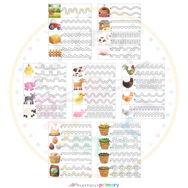 Farm Line Tracing Farm Unit Study Fine Motor Skills Activity Farm ...