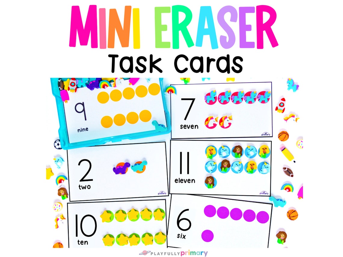Counting Printable Counting Mats Preschool Mini Eraser Task Cards ...