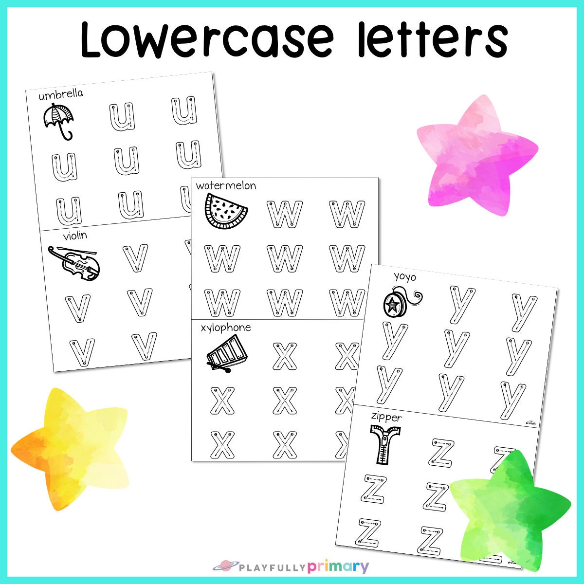 Handwriting Worksheet Kids Alphabet Letter Formation - Letter Tracing ...