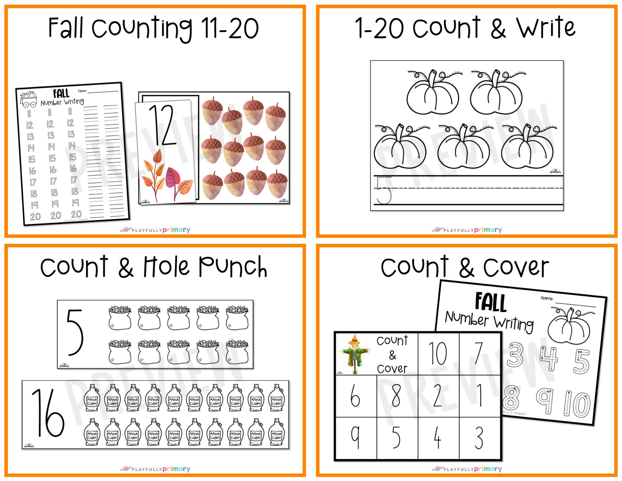 Homeschool Fall Activities Kindergarten Bundle, Fall Kindergarten ...
