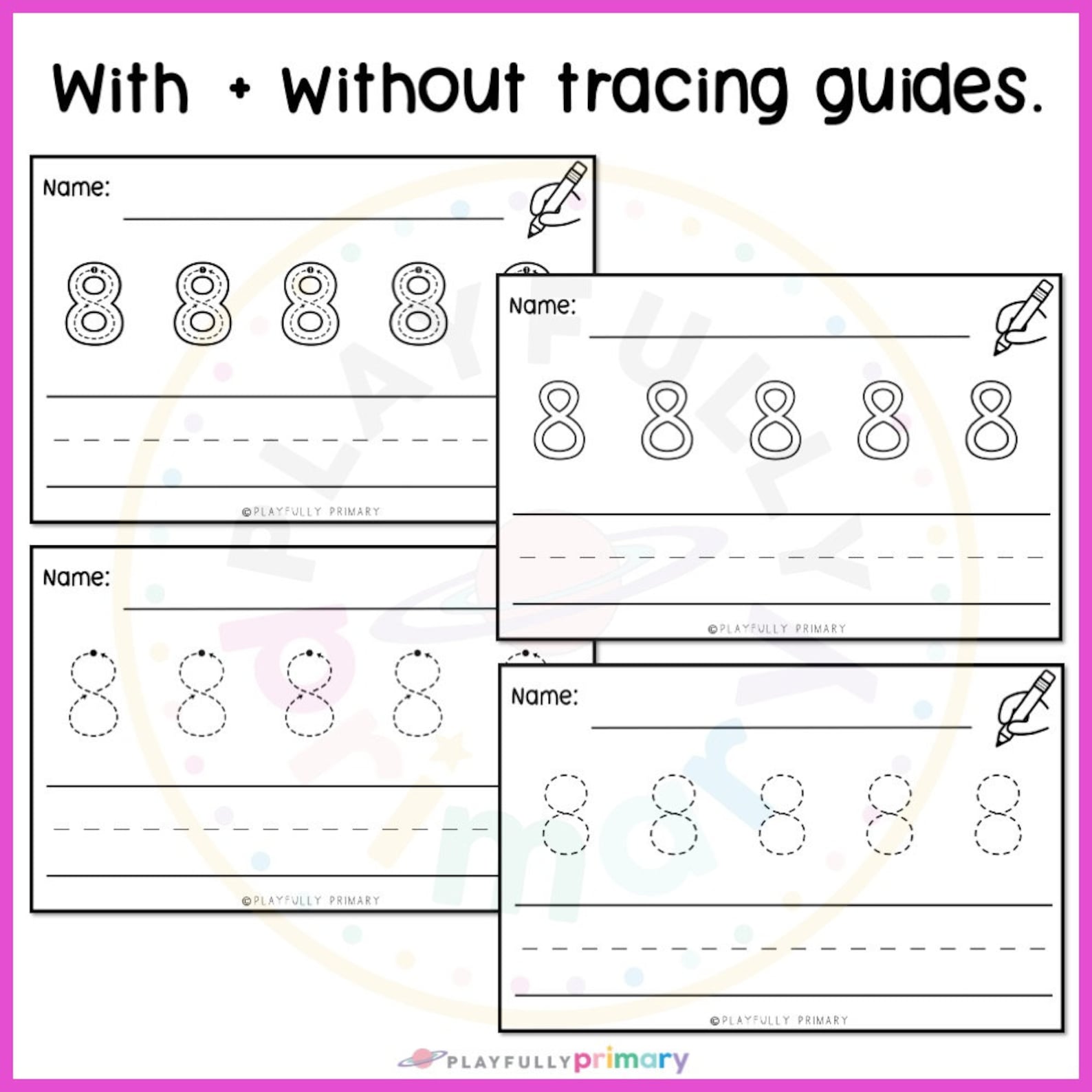 Large Number Tracing Kindergarten Math Worksheets, Number Formation ...
