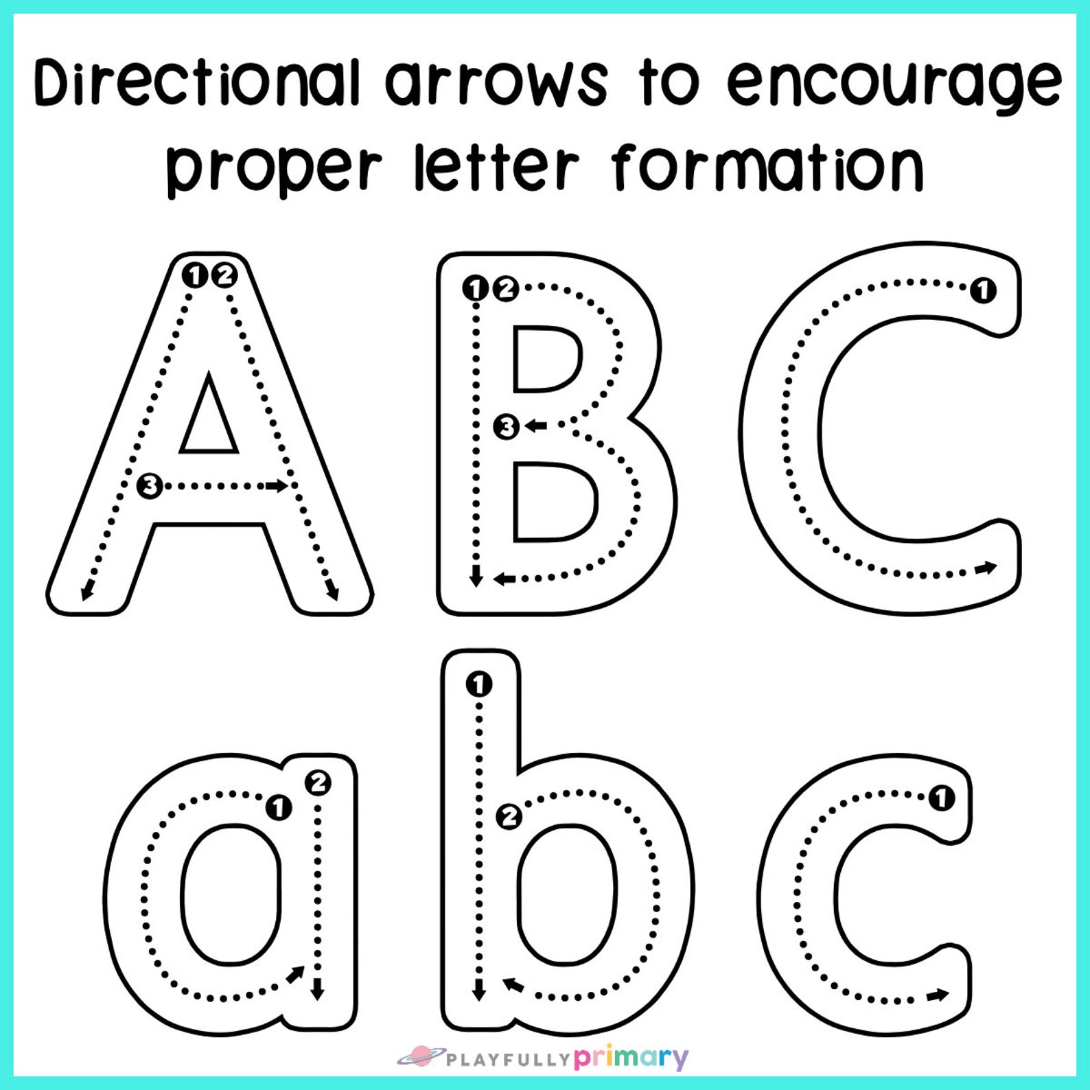 Handwriting Worksheet Kids Alphabet Letter Formation - Letter Tracing ...