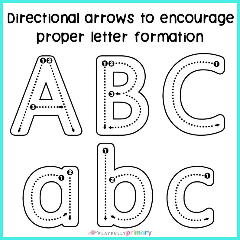Handwriting Worksheet Kids Alphabet Letter Formation - Letter Tracing ...