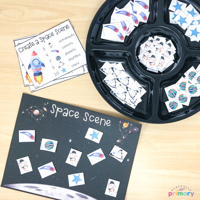 Space Counting Activity Preschool Kindergarten Homeschool - Etsy