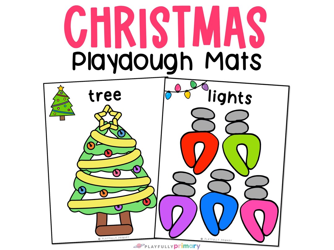 Christmas Playdoh Mats for Kids, Printable Christmas Activities ...