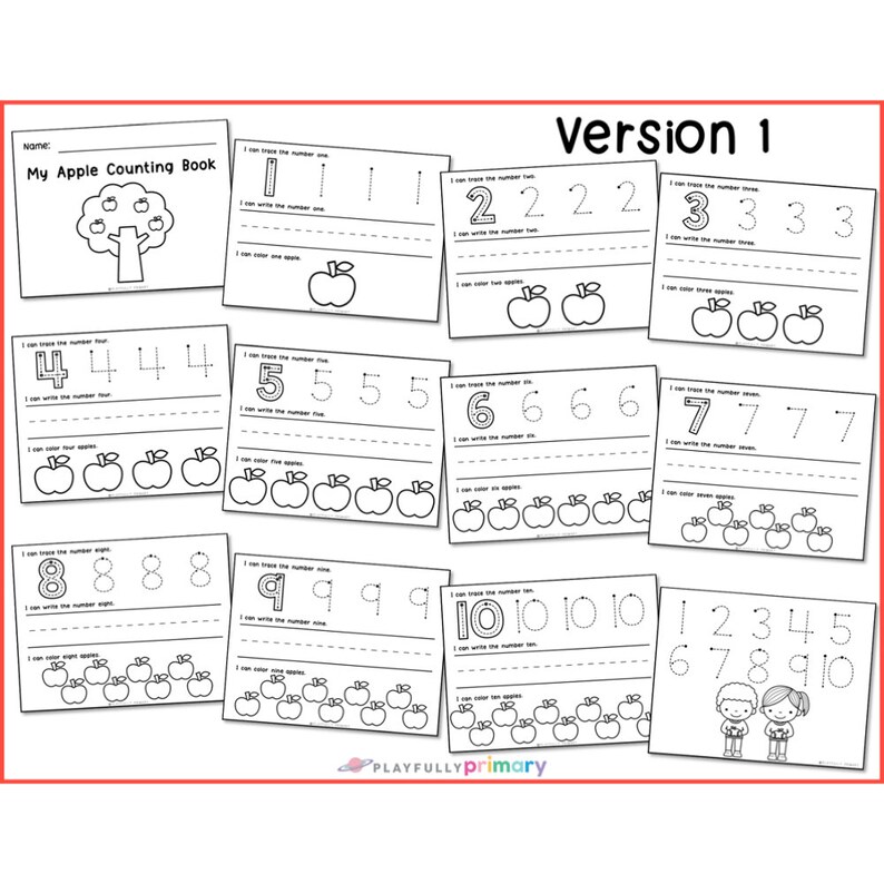 Apple Counting to 10 Mini Book - Apple Theme Preschool Printable ...