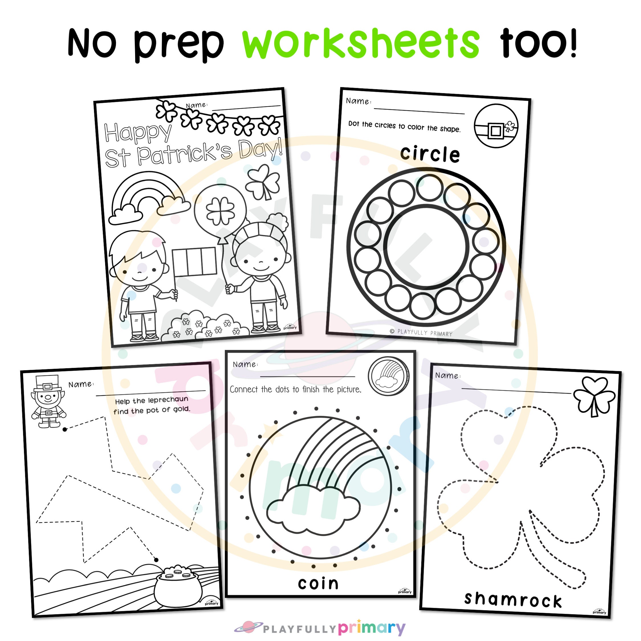 St Patrick's Day Fine Motor Activities | Preschool Scissor Skills ...