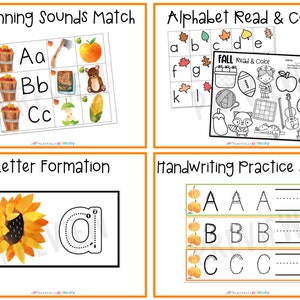 Homeschool Fall Activities Kindergarten Bundle, Fall Kindergarten ...