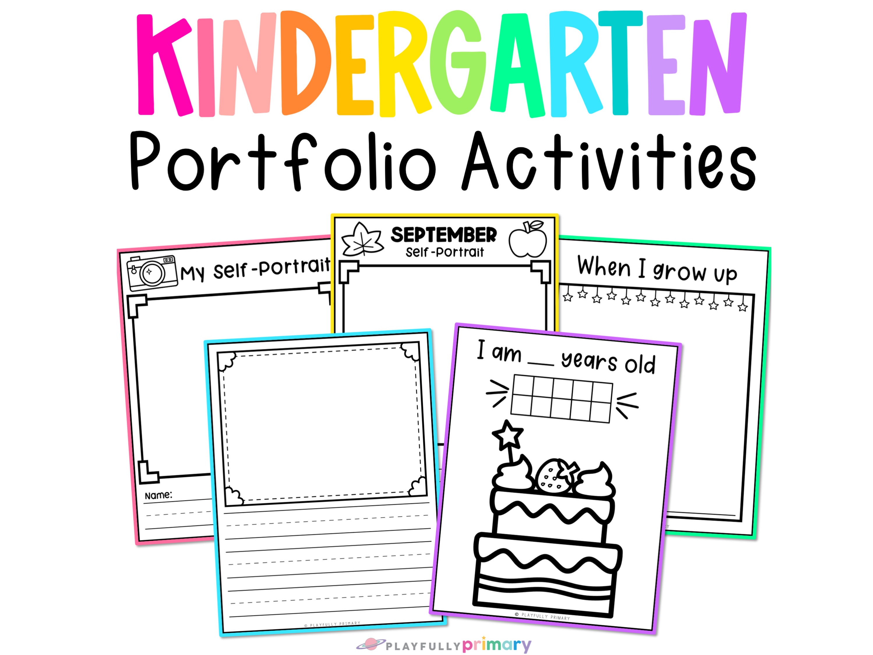 Kindergarten Portfolio Template Printables, Journal Writing Paper ...