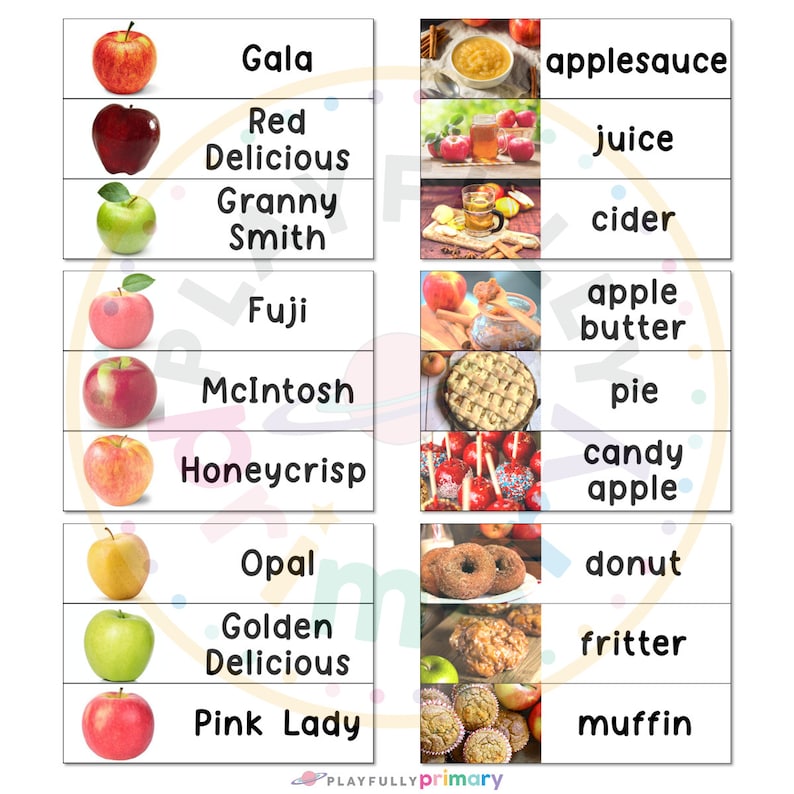 Apple Vocabulary Words, Apple Theme Preschool Prek Kindergarten ...