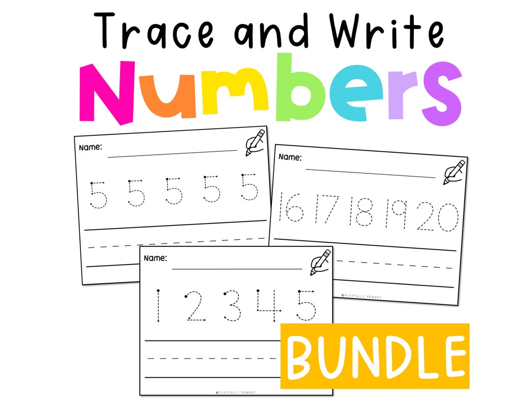 Number Worksheets for Preschool + Kindergarten Writing Practice, 1-20 ...