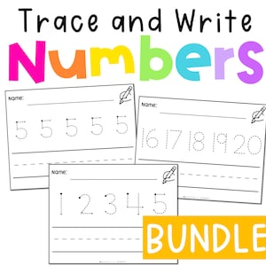 Number Worksheets for Preschool Kindergarten Writing Practice, 1-20 ...