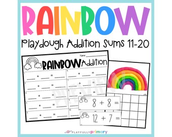 Rainbow Playdough Addition Frames Addition to 10 Activity & | Etsy