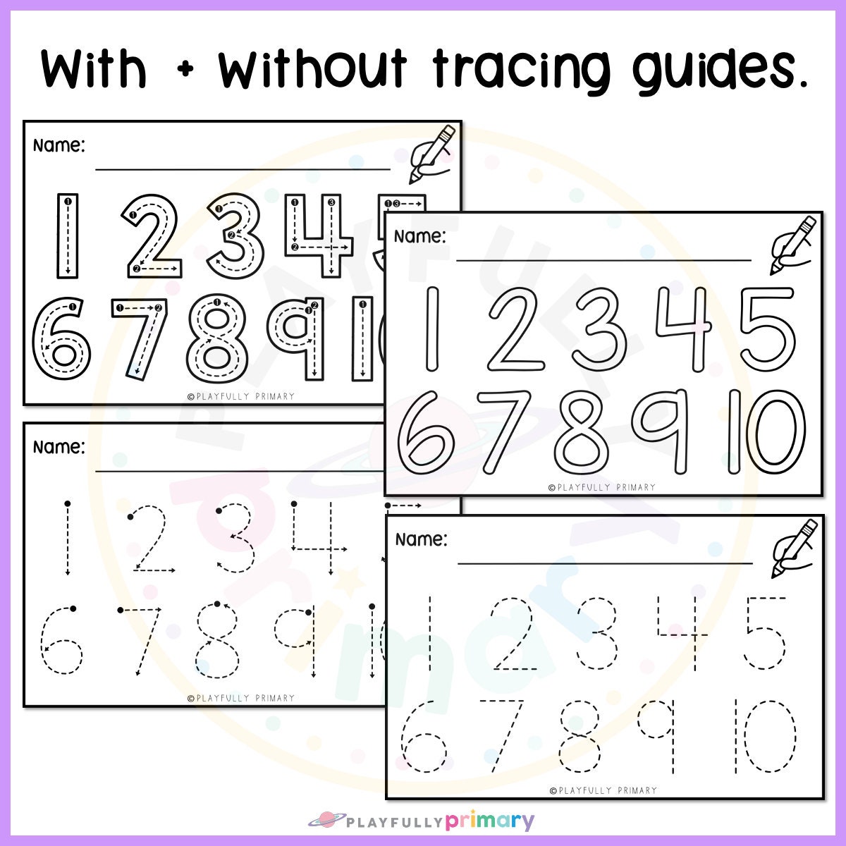 Number Tracing 1–10 Worksheets With Arrows | Printable Preschool ...