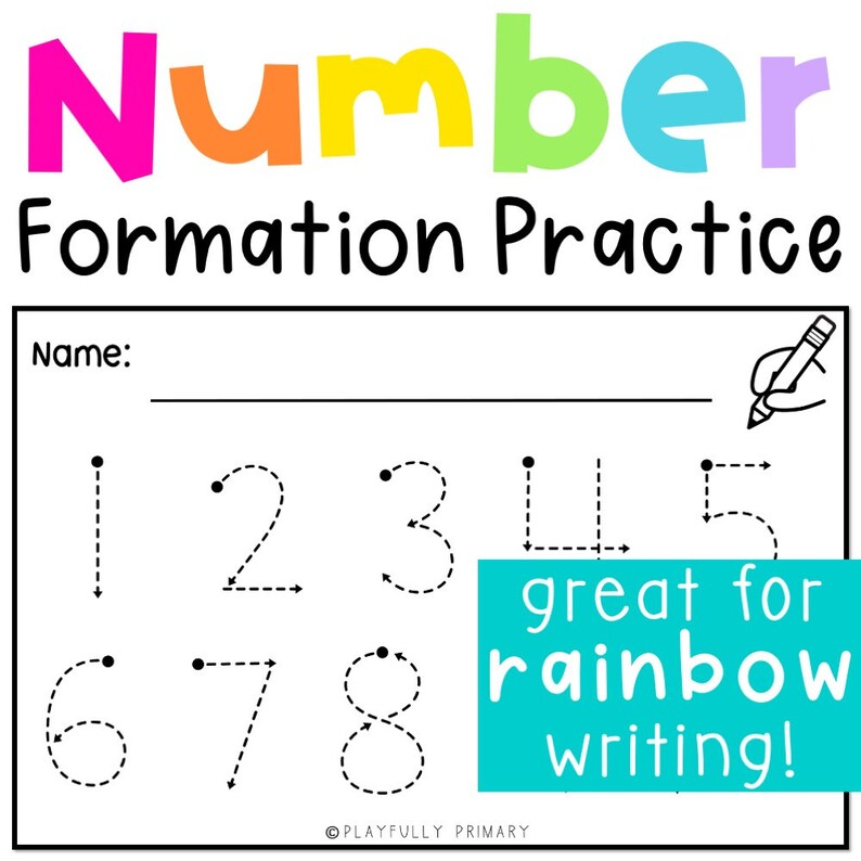 Tracing Numbers Worksheets, Printable Number Formation Sheets - Etsy