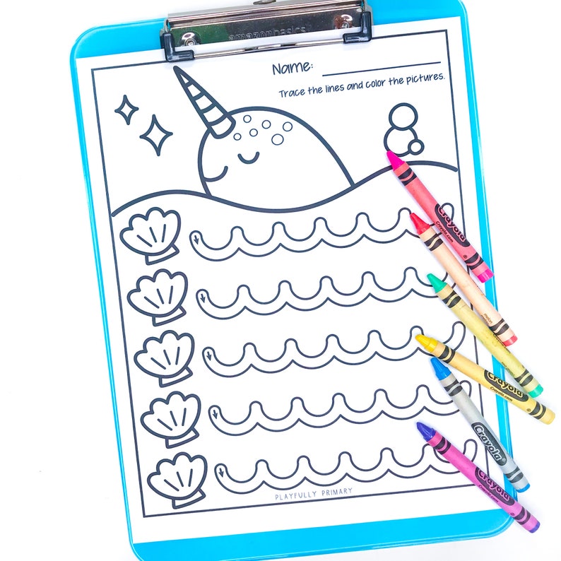 Winter Line Tracing Coloring Worksheets Pre-writing Skills Tracing ...