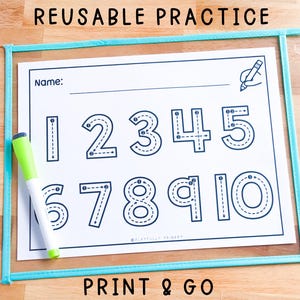 Number Tracing 1–10 Worksheets With Directional Arrows | Preschool ...