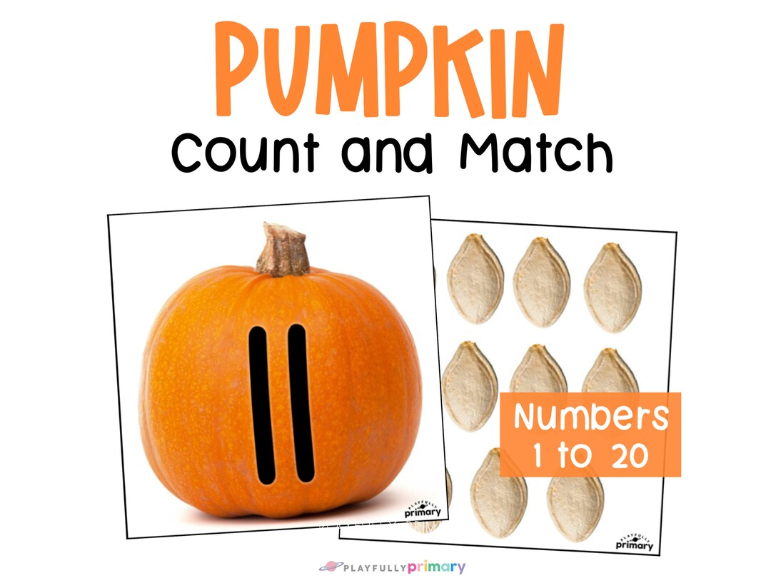 Pumpkin Seed Counting Printable, Pumpkin Counting Flashcards 1-20 ...