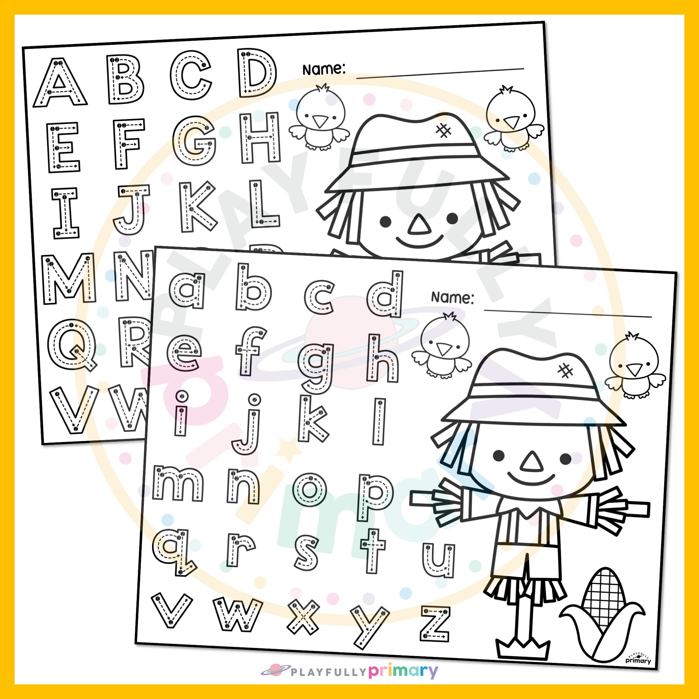 Fall Scarecrow Kindergarten Handwriting Practice Sheets, Scarecrow ...