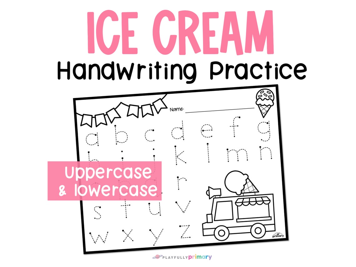 Ice Cream Worksheet, Ice Cream Activities, Alphabet Tracing Printable ...