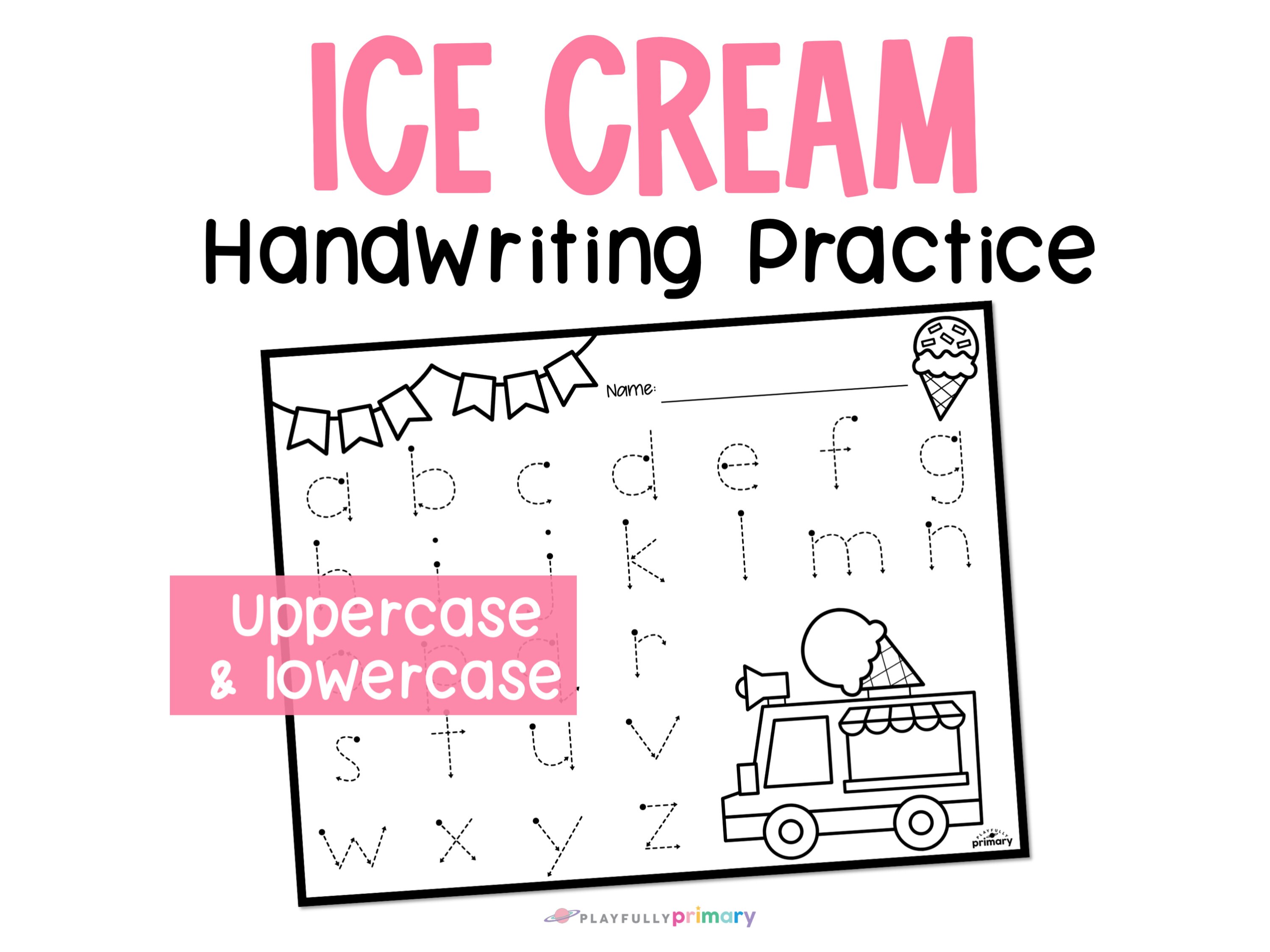 Ice Cream Worksheet, Ice Cream Activities, Alphabet Tracing Printable ...