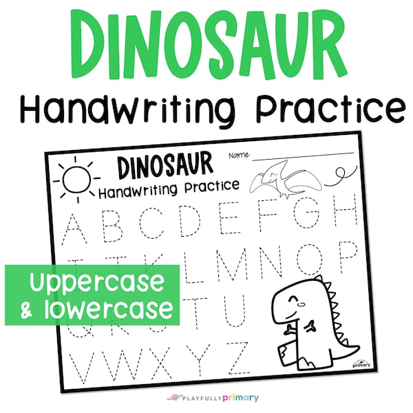 Dinosaur Alphabet Tracing Worksheets - Etsy
