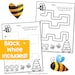 Honey Bee Line Tracing Worksheets - Bee Unit Study Fine Motor Activity ...