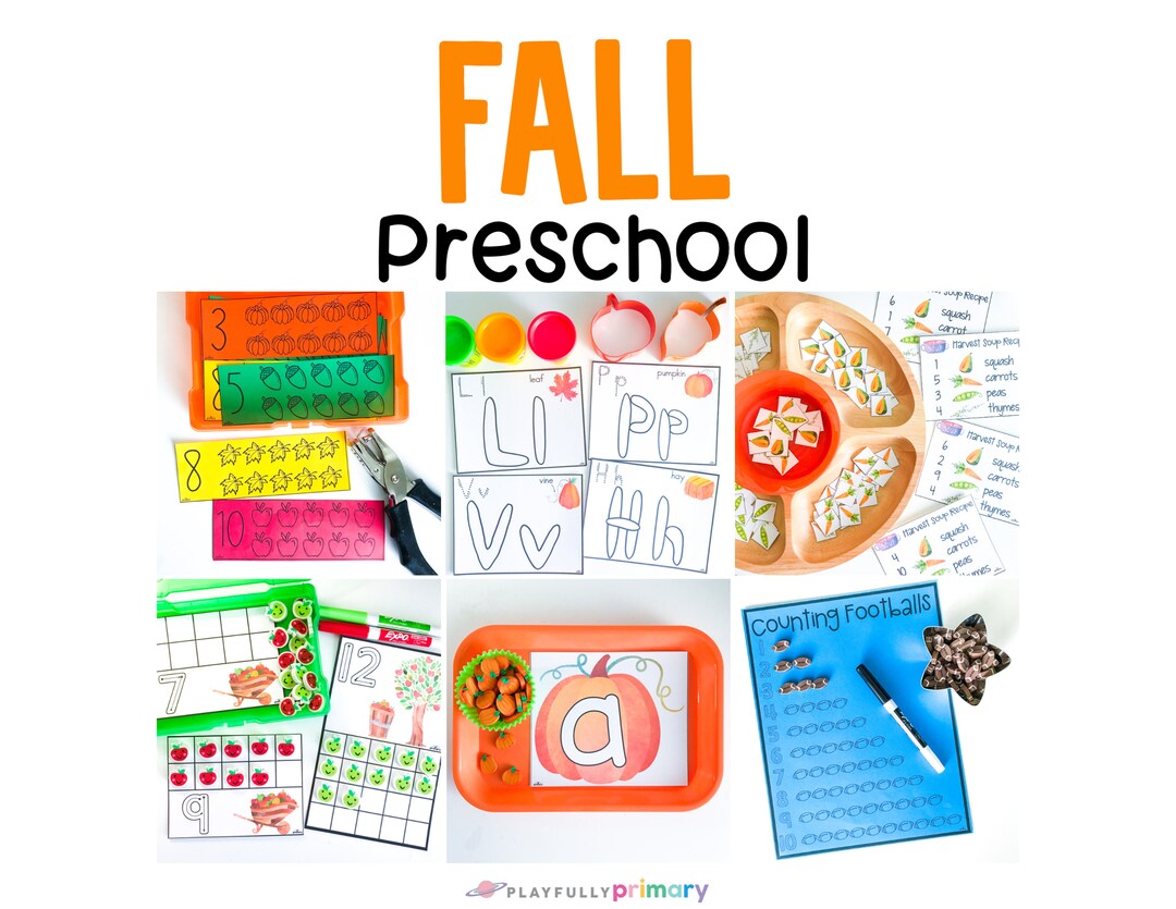 Fall Preschool Activities Printables Prek Fall Homeschool Unit Study - Etsy