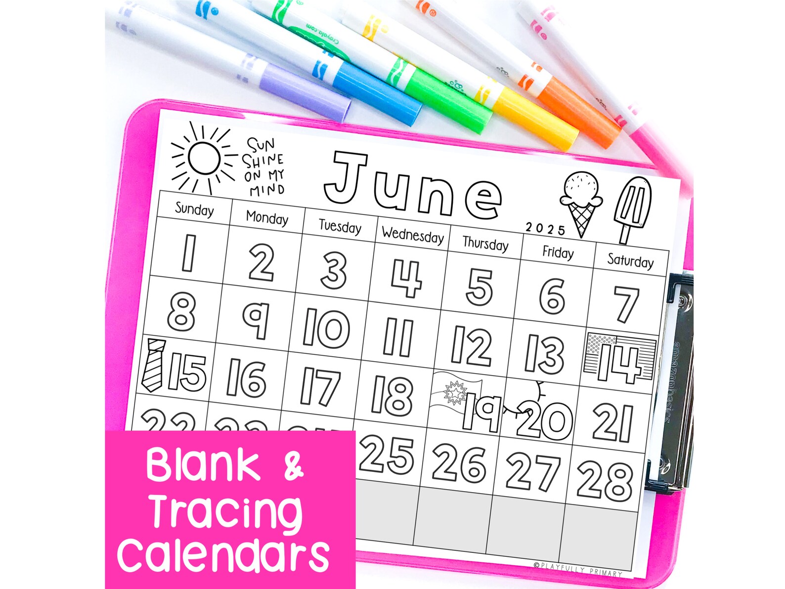 June Calendar 2025 Printable Calendar Tracing Worksheets, Calendar ...
