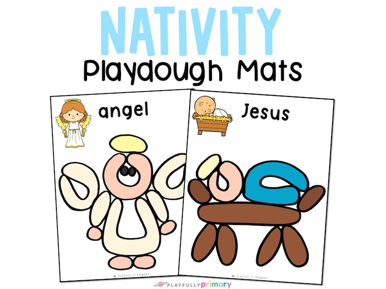 Nativity Play-doh Mats, Printable Nativity Activity for Kids, Christian ...