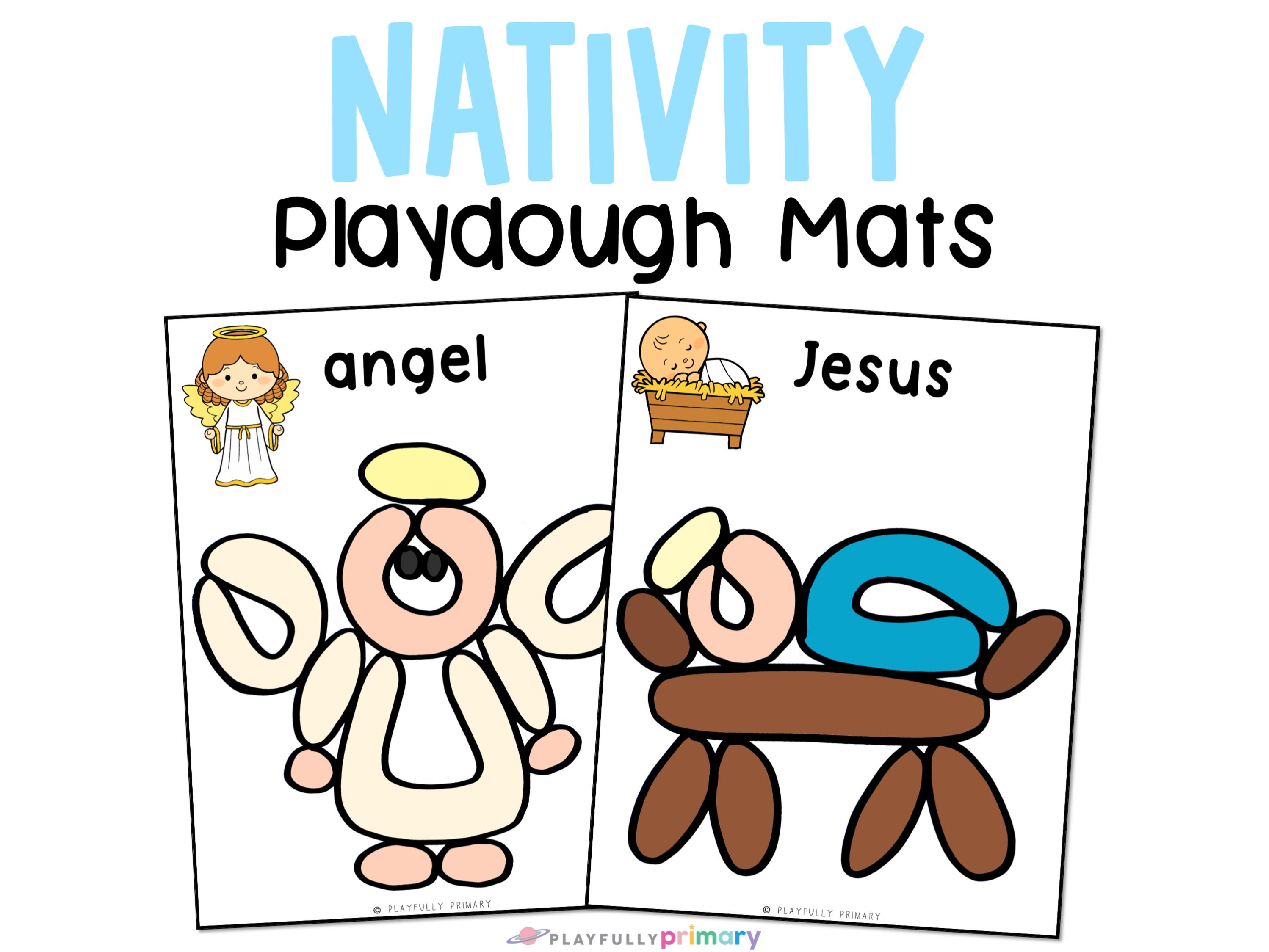 Nativity Play-doh Mats, Printable Nativity Activity for Kids, Christian ...