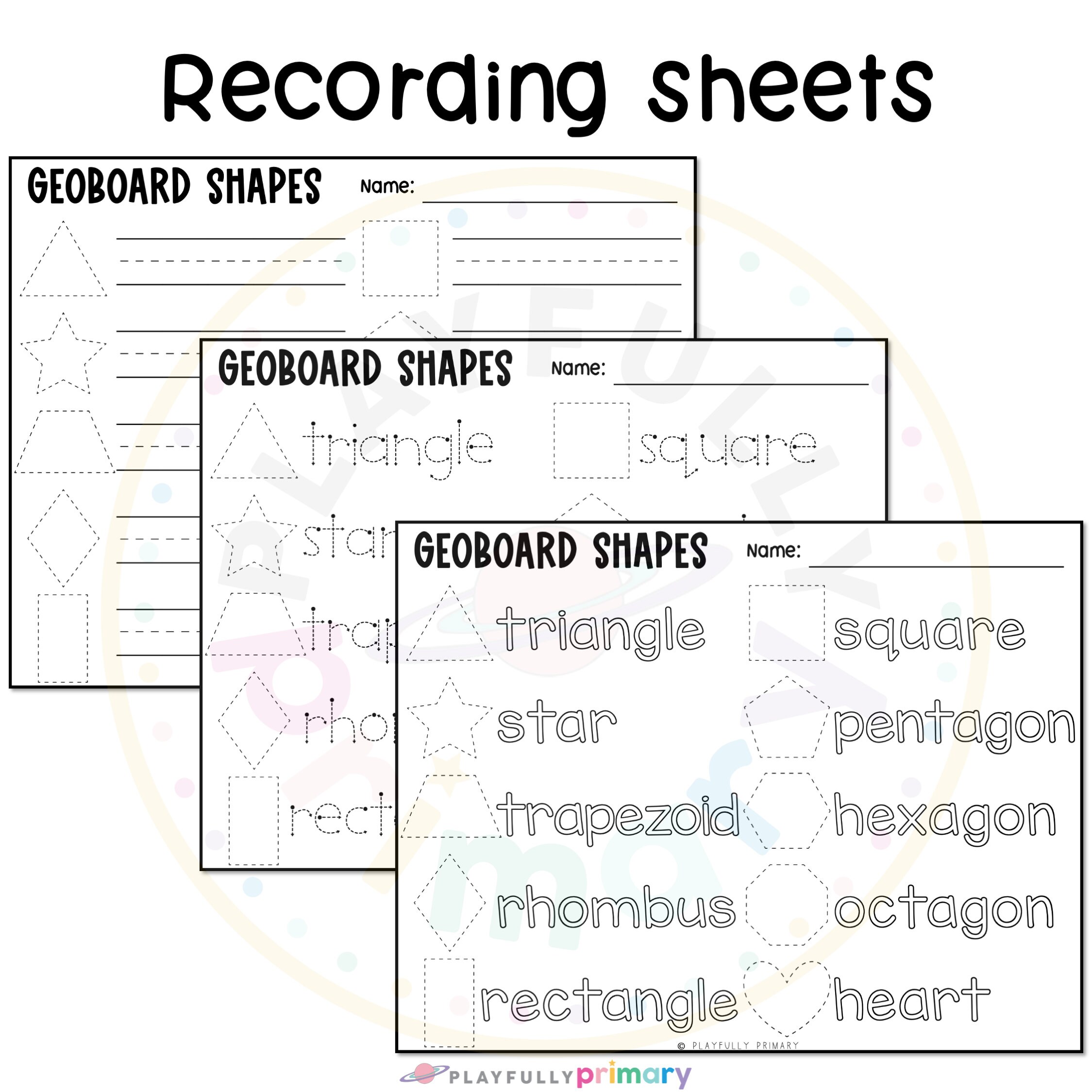Geoboard Shape Cards, Printable Geoboard Pattern Templates ...