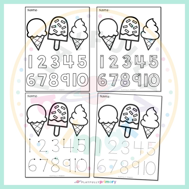 Preschool Number Tracing Worksheet, Number Tracing Printable ...