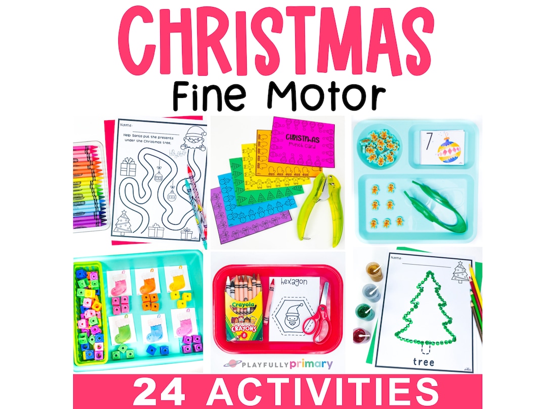 Christmas Fine Motor Activities + Crafts, December Homeschool ...