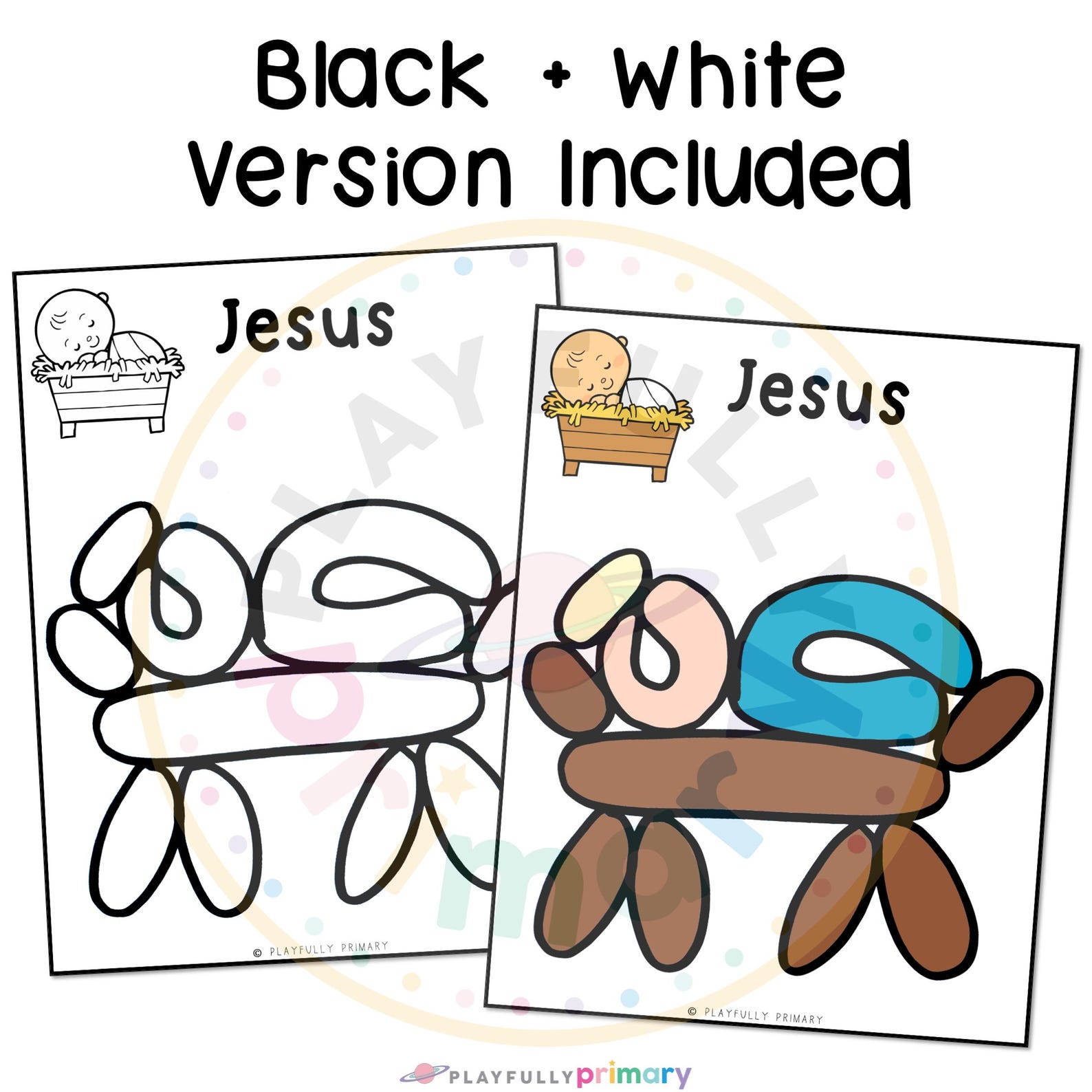 Nativity Play-doh Mats, Printable Nativity Activity for Kids, Christian ...
