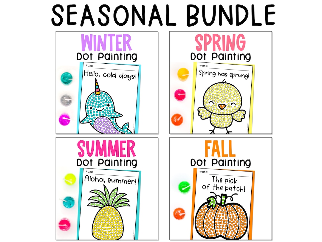 Seasonal Q-tip Painting Worksheets, Kindergarten + Preschool Themes ...