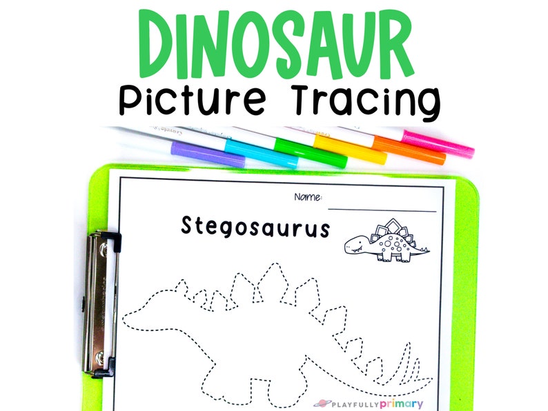 Dinosaur Tracing Worksheets for Kids | Fine Motor Pencil Control Line ...