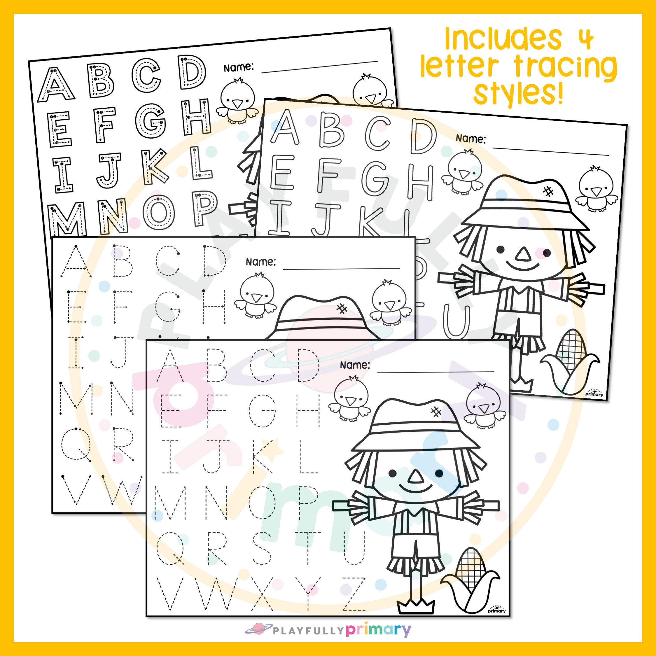 Fall Scarecrow Kindergarten Handwriting Practice Sheets, Scarecrow ...