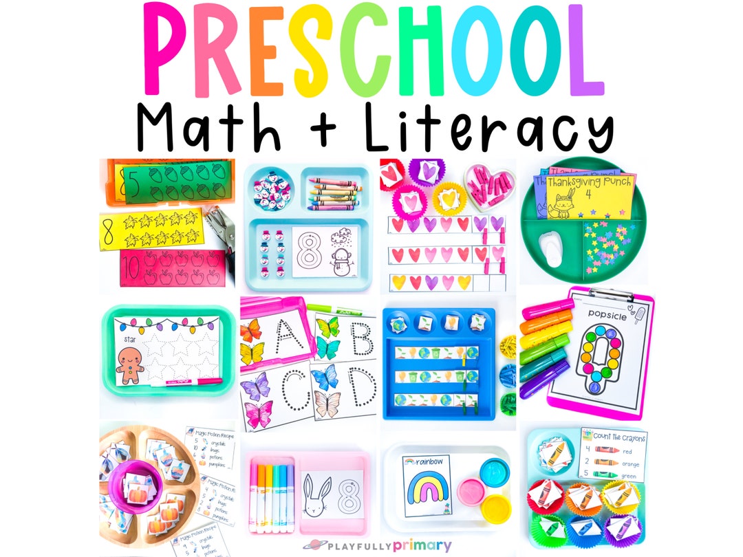 Preschool Printable Worksheets Bundle, Preschool Curriculum Homeschool ...
