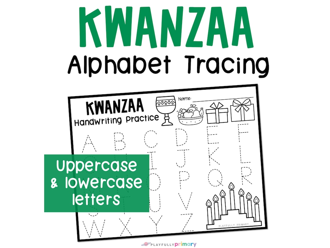 Kwanzaa Worksheets for Kids, Alphabet Handwriting Practice Printables ...